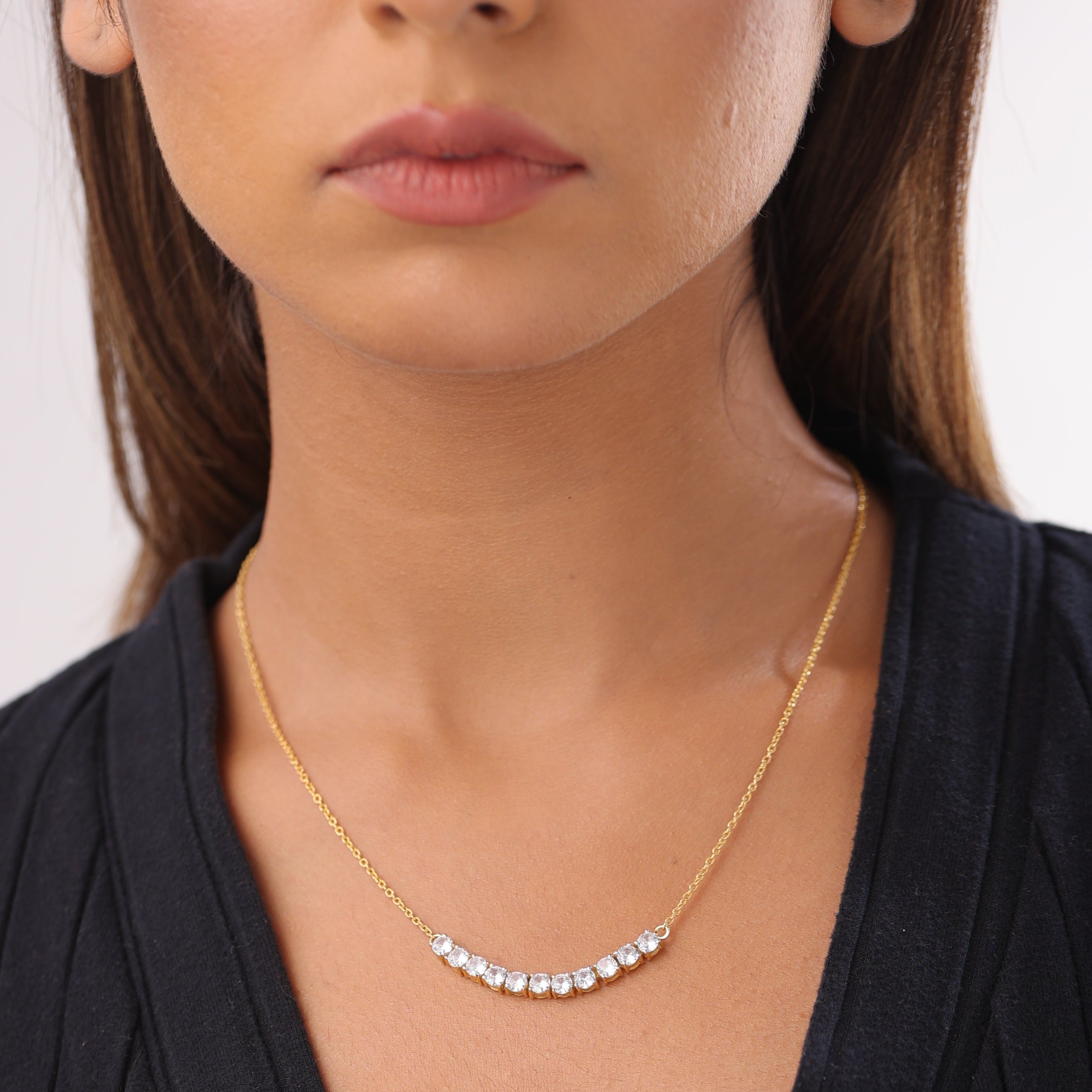 Diamond Arc Tennis Necklace